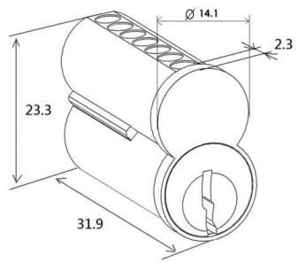 Uncombinated A Keyway Small Format Interchangable Core , 7 Holes (core ...